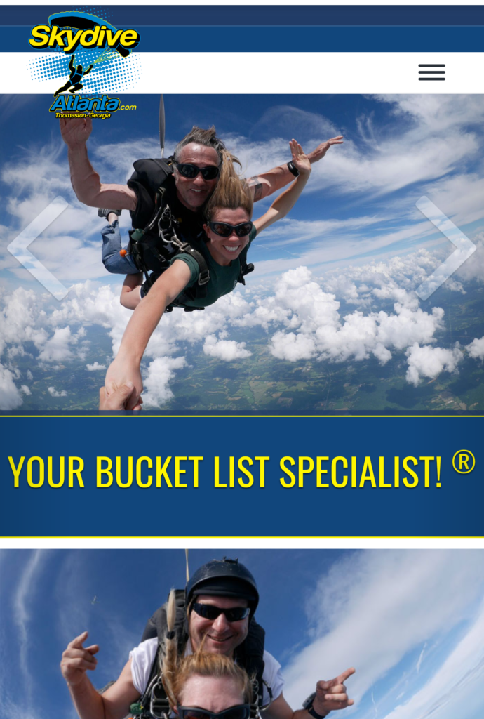 Skydive Atlanta launches new website for 2019!